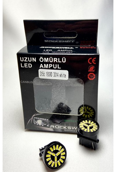 Rockswell 3156 18 Smd 3014 LED Ampul Plaka/geri Vites/sinyal/stop Beyaz Renk Rockswell 3156 18 Smd 3014 LED Ampul Plaka/geri Vites/sinyal/stop Beyaz Renk
