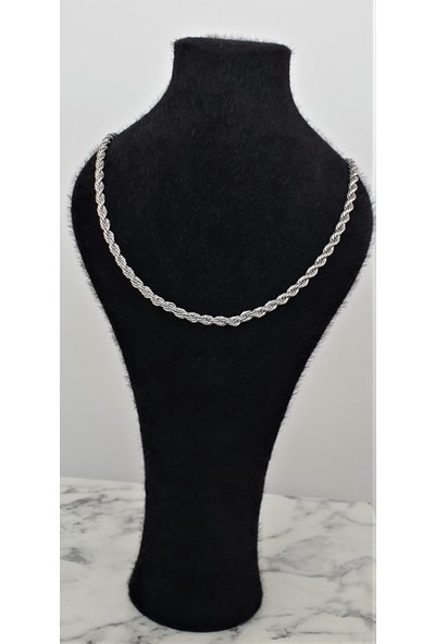 Eva Takı Halat Burgu Hasır Zincir Silver Unisex Kolye Eva Takı Halat Burgu Hasır Zincir Silver Unisex Kolye