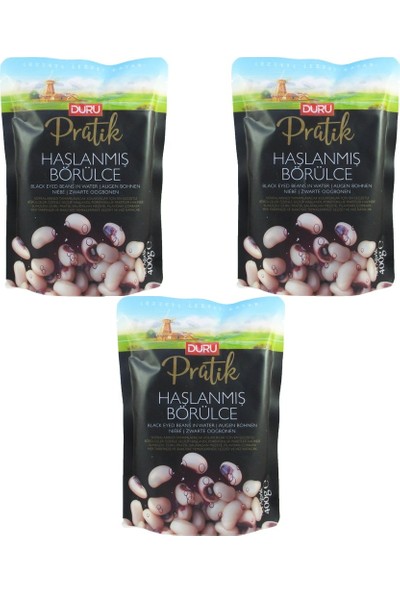 Duru Pratik Haşlanmış Börülce 400 gr x 3'lü Duru Pratik Haşlanmış Börülce 400 gr x 3'lü