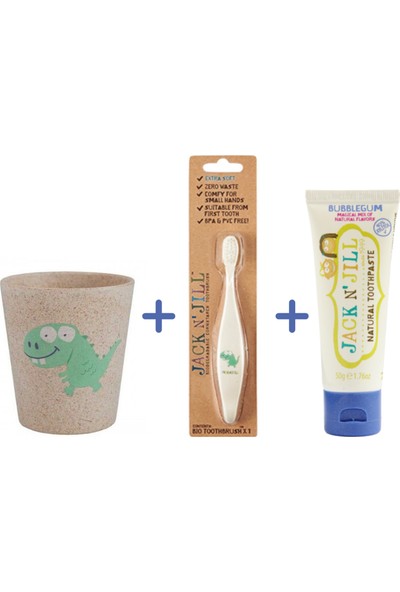Jack N' Jill Jack N Jill Üçlü Set (Dino Bardak-Dino Fırça-Sakız Aromalı Macun) Jack N' Jill Jack N Jill Üçlü Set (Dino Bardak-Dino Fırça-Sakız Aromalı Macun)