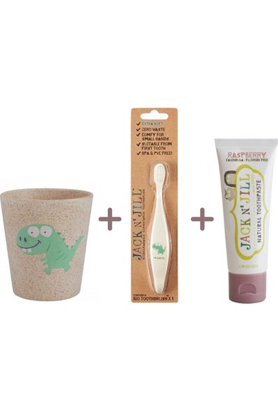 Jack N' Jill Jack N Jill Üçlü Set (Dino Bardak-Dino Fırça-Ahududu Macun) Jack N' Jill Jack N Jill Üçlü Set (Dino Bardak-Dino Fırça-Ahududu Macun)