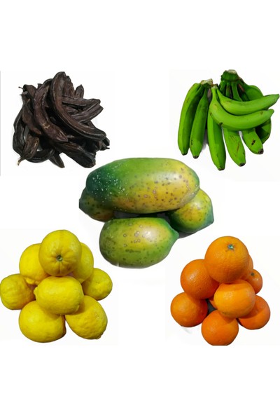 Alanya Özlem Papaya 2 kg Yeşil Muz 2 kg Portakal 2 kg, Limon 2 kg, Keçiboynuzu 1 kg