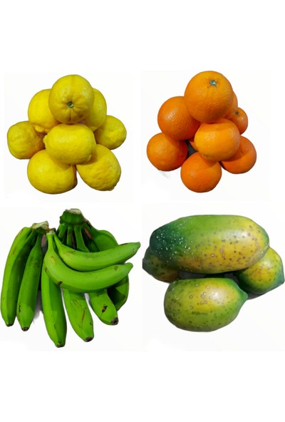Alanya Özlem Papaya 2 kg Yeşil Muz 2 kg Portakal 2 kg, Limon 2 kg