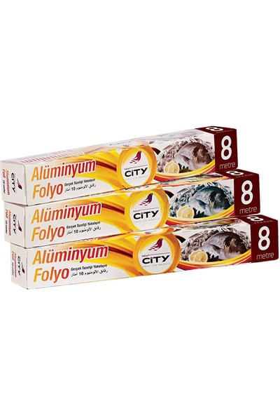 New City Alüminyum Folyo 8 Mt. x 3 Paket
