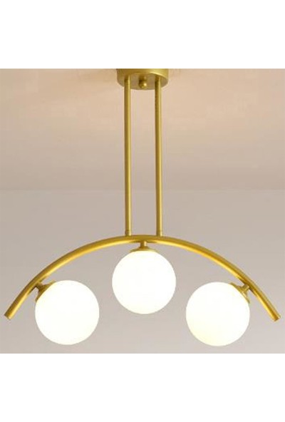 FRALDE 3 LÜ GOLD BOYALI SALON AVİZE FRALDE 3 LÜ GOLD BOYALI SALON AVİZE