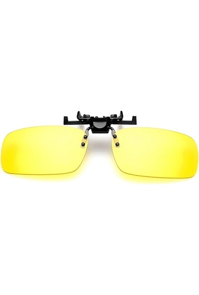 Lovyco Aç Kapa Mekanizmalı Antifar Güneş Gözlüğü Gözlük Klipsi Sarı Renk UV400