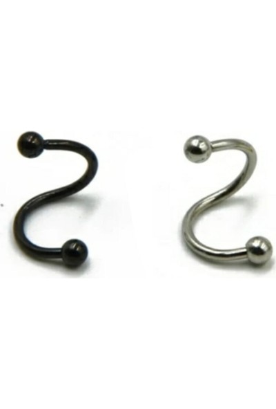Takıconcept 2 Adet Spiral Burgu Model Titanyum Piercing Takıconcept 2 Adet Spiral Burgu Model Titanyum Piercing