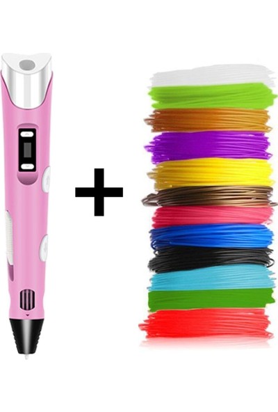 3D Pembe 3D Kalem Yazıcı - 25 Renk 50 MetrePla Filament 3D Pembe 3D Kalem Yazıcı - 25 Renk 50 MetrePla Filament
