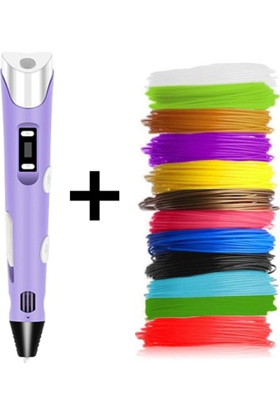 3D Mor 3D Kalem Yazıcı - 10 Renk 10 Metre Pla Filament 3D Mor 3D Kalem Yazıcı - 10 Renk 10 Metre Pla Filament