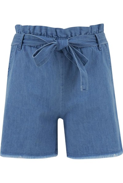 DeFacto Kız Çocuk Paperbag Esnek Belli Kuşaklı Jean Şort T3319A6NS DeFacto Kız Çocuk Paperbag Esnek Belli Kuşaklı Jean Şort T3319A6NS