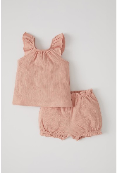 Defacto Kız Bebek Atlet Ve Şort Dokulu Takım U6426A221SM