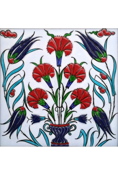 Can Seramik - 20*20 Cm. El Yapımı Kütahya Çini Karo