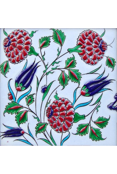 Can Seramik - 20*20 Cm. El Yapımı Kütahya Çini Karo