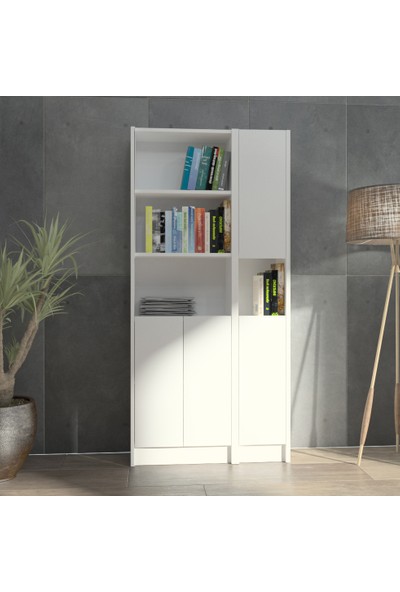 Yeti Mobilya Kuta FLAT85 Kitaplık 4 Kapaklı Kütüphane