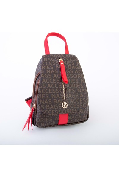 Nas Çanta 1140 Monogram Nas Desen Kapaklı Sırt Çanta