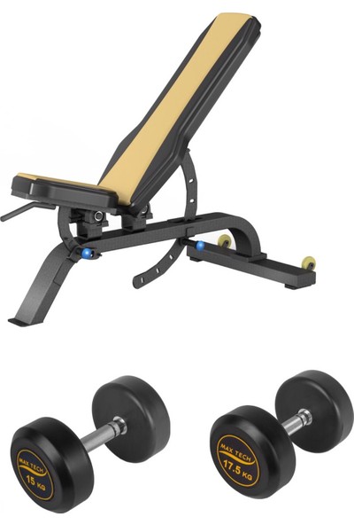 Max Tech Ayarlanabilir Ağırlık Sehpası-Bench ve 15-17,5 kg Pvc Dambıl Set Max Tech Ayarlanabilir Ağırlık Sehpası-Bench ve 15-17,5 kg Pvc Dambıl Set