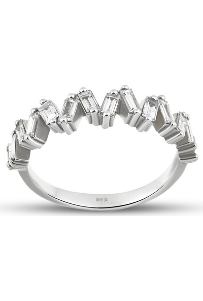 İber F Renk SI 0.57 Karat Pırlanta Taşlı Yarımtur Yüzük - PYZ0418