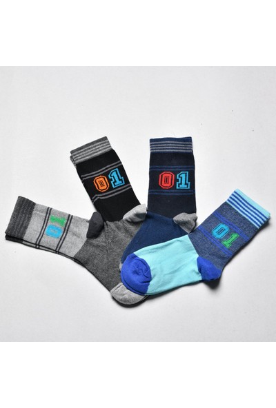 Lateks 12'li 01 Sayılı Erkek Çocuk Soket Çorabı - Karışık