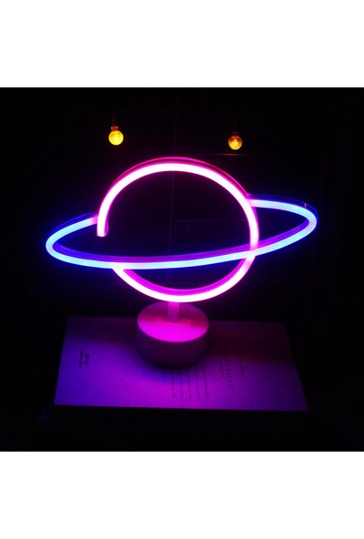 Şifainur Şifa-I Nur USB Kablolu ve Pilli Satürn Neon LED Gece Lambası Şifainur Şifa-I Nur USB Kablolu ve Pilli Satürn Neon LED Gece Lambası