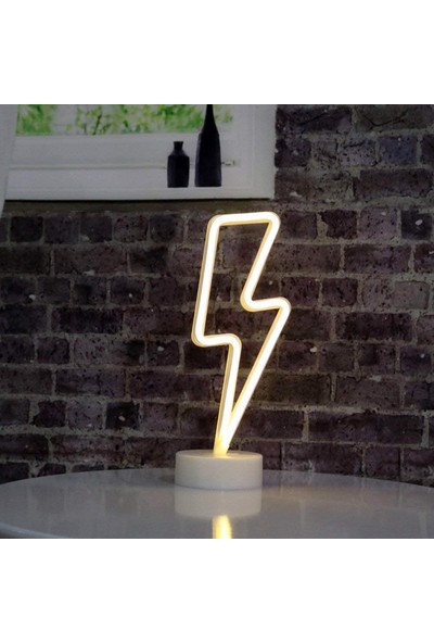 Şifa-I Nur USB Kablolu ve Pilli Şimşek Neon LED Gece Lambası