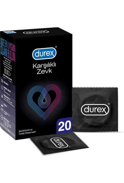Durex Karşılıklı Zevk 20'li Geciktiricili ve Tırtıklı Prezervatif