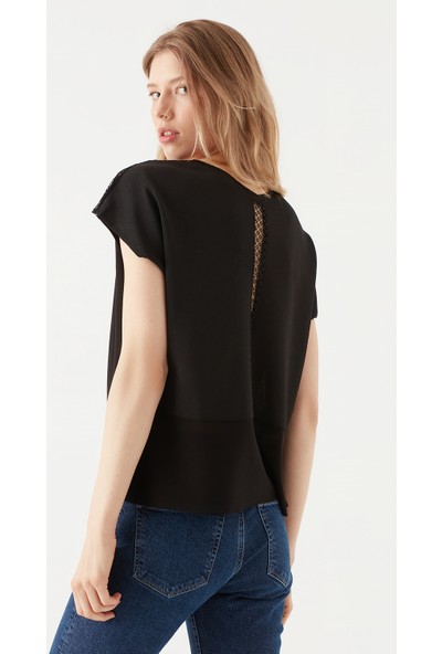 Mavi Kadın Omuz Detaylı Siyah Tişört 166315-900