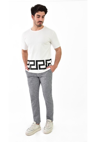 Versante Desenli Baskılı Slim Fit Likralı Dar Kesim Erkek T-Shirt Versante Desenli Baskılı Slim Fit Likralı Dar Kesim Erkek T-Shirt