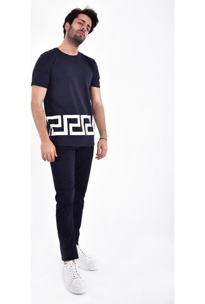 Versante Desenli Baskılı Slim Fit Likralı Dar Kesim Erkek T-Shirt Versante Desenli Baskılı Slim Fit Likralı Dar Kesim Erkek T-Shirt