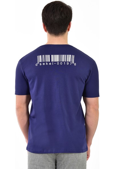 Versante Ön Arka Kısım Baskılı Yazılı Slim Fit Likralı Erkek Dar Kesim T-Shirt