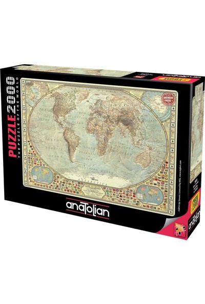 Anatolian Puzzle 3935 Dünya Haritası 2000 Parça Anatolian Puzzle 3935 Dünya Haritası 2000 Parça
