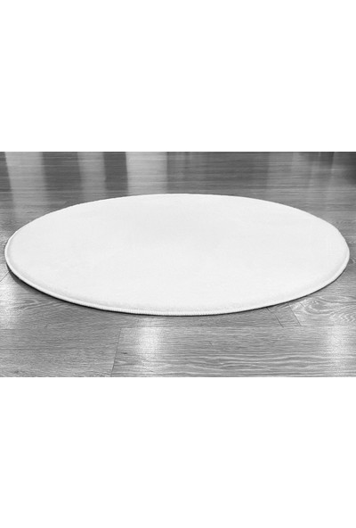 ERDEMİR HALI Beyaz Kaymaz Taban Yuvarlak Post Halı 80 x 80 ERDEMİR HALI Beyaz Kaymaz Taban Yuvarlak Post Halı 80 x 80