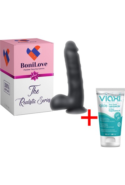 Bonilove The Realistik Series 21 cm Damarlı Kalın Realistik Siyah Dildo+Jel Bonilove The Realistik Series 21 cm Damarlı Kalın Realistik Siyah Dildo+Jel