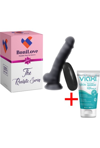 Bonilove The Realistik Series 17 cm 10 Modlu Titreşimli Siyah Realistik Penis+Jel Bonilove The Realistik Series 17 cm 10 Modlu Titreşimli Siyah Realistik Penis+Jel