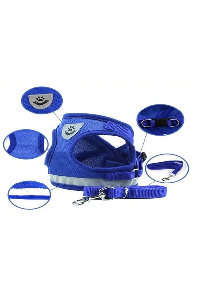 SilayPet Köpek Göğüs Gezdirme Tasması Yelek Tasma Seti Küçük Köpek M
