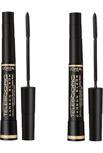 Loreal Paris L'oréal Paris Telescopic Carbon Black Maskara - Siyah X2 Loreal Paris L'oréal Paris Telescopic Carbon Black Maskara - Siyah X2