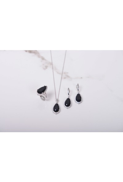 DMN Telkari Silver Oniks Taşlı Üçlü Set DMN Telkari Silver Oniks Taşlı Üçlü Set