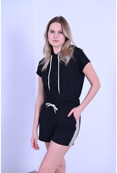 Koza Şeritleri Pul Payet Detaylı Şortlu Ikili Takım 9036 Koza Şeritleri Pul Payet Detaylı Şortlu Ikili Takım 9036
