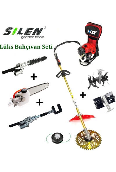 Silen Garden Tools Sırt Tırpan Lüks Bahçıvan Seti 3.2kw 4.6hp Silen Garden Tools Sırt Tırpan Lüks Bahçıvan Seti 3.2kw 4.6hp