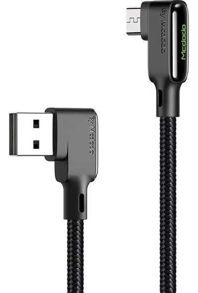 Mcdodo CA-7531 Micro USB Hızlı Şarj ve USB Data Kablo 90 Derece Ledli 3A 1.8m