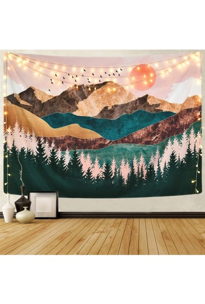 Hobimania Gün Batımı Duvar Örtüsü 40 x 60 cm Duvar Dekorasyon Moda