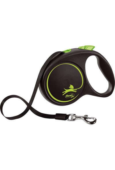 Flexi Black Design Şeritli Otomatik Gezdirme Tasması Yeşil-Siyah 5m Small Flexi Black Design Şeritli Otomatik Gezdirme Tasması Yeşil-Siyah 5m Small