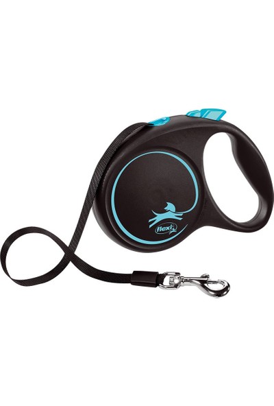 Flexi Black Design Şeritli Otomatik Gezdirme Tasması Mavi-Siyah 5m Large Flexi Black Design Şeritli Otomatik Gezdirme Tasması Mavi-Siyah 5m Large