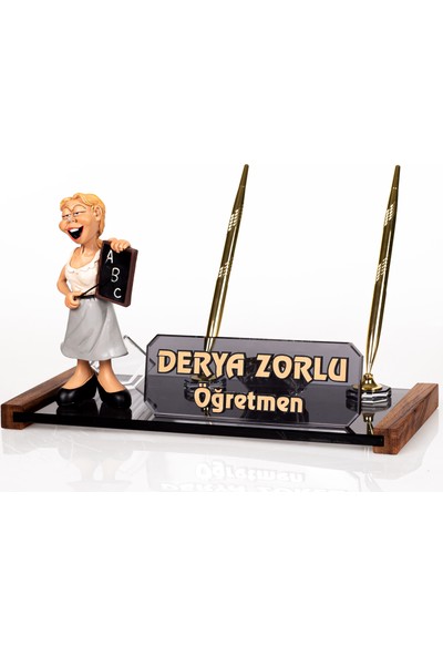 Isimlik Sepeti Isme Özel Öğretmen Biblolu Masa Isimliği Kristal Isimlik