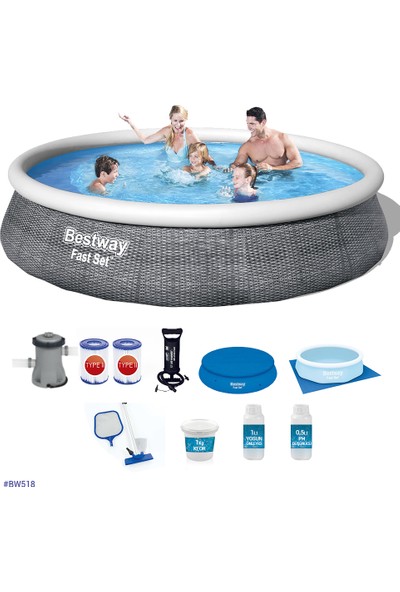 Bestway Büyük Şişme Havuz Seti 396X84CM Bw 518 Bestway Büyük Şişme Havuz Seti 396X84CM Bw 518