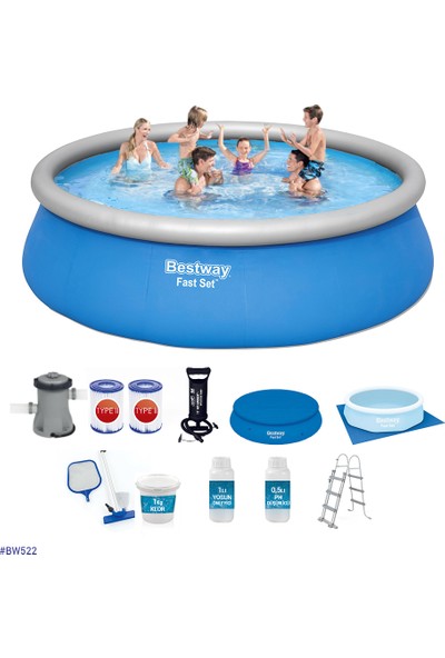 Bestway Büyük Şişme Havuz Seti 457X122CM Bw 522 Bestway Büyük Şişme Havuz Seti 457X122CM Bw 522