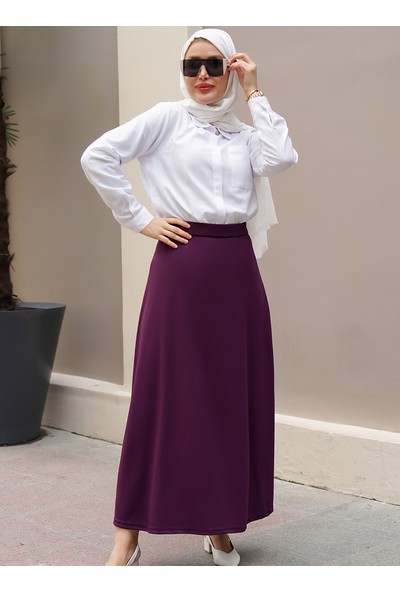 Beli Lastikli Etek - Mor - Por La Cara Beli Lastikli Etek - Mor - Por La Cara