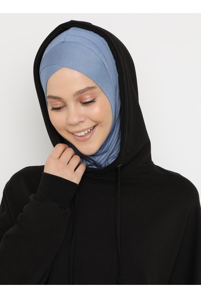 Çizgili Spor Bone - Mavi - Ecardin