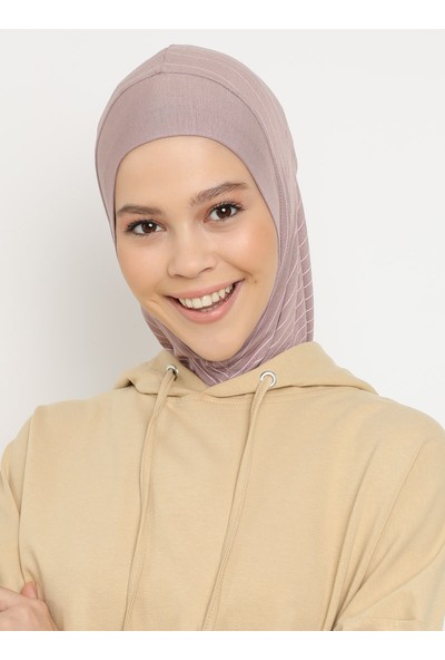 Çizgili Spor Bone - Gül Kurusu - Ecardin