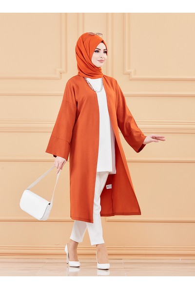 Uzun Ceket - Kiremit - Tofisa