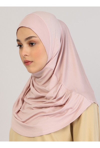 Düz Hazır Türban - Pudra - Ecardin
